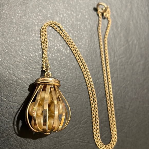 Jewelry | Vintage Caged Pearls Pendant Necklace | Poshmark